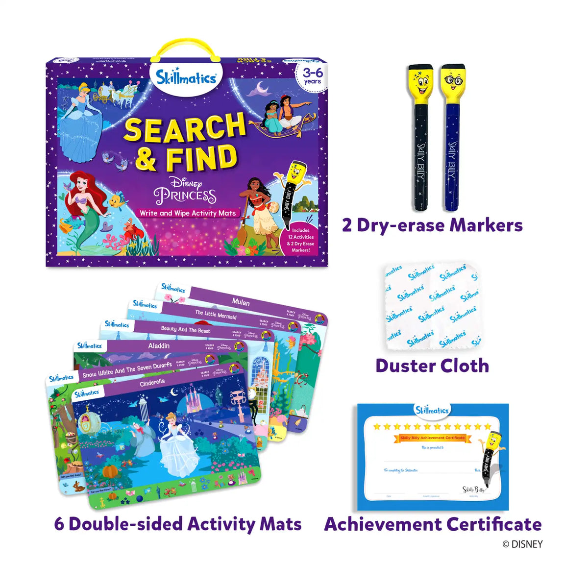 Buy Search & Find Disney Princesses | Reusable Activity Mats (ages 3-6 ...