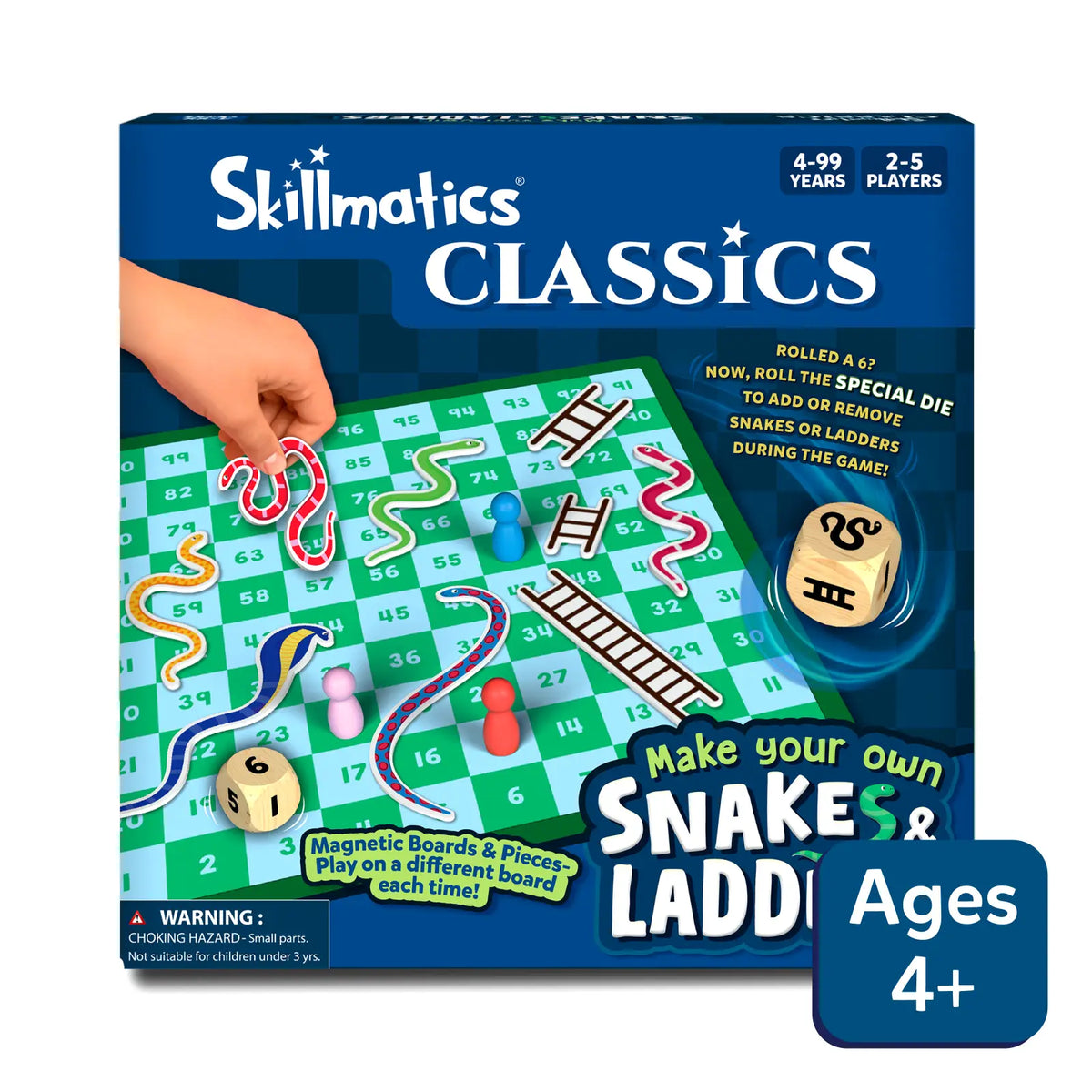 Snakes & Ladders | Magnetic & Customizable Board Game with a Twist (ag