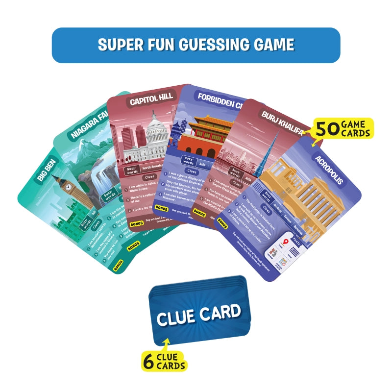 Guess in 10: Legendary Landmarks | Trivia card game (ages 8+) – Skillmatics