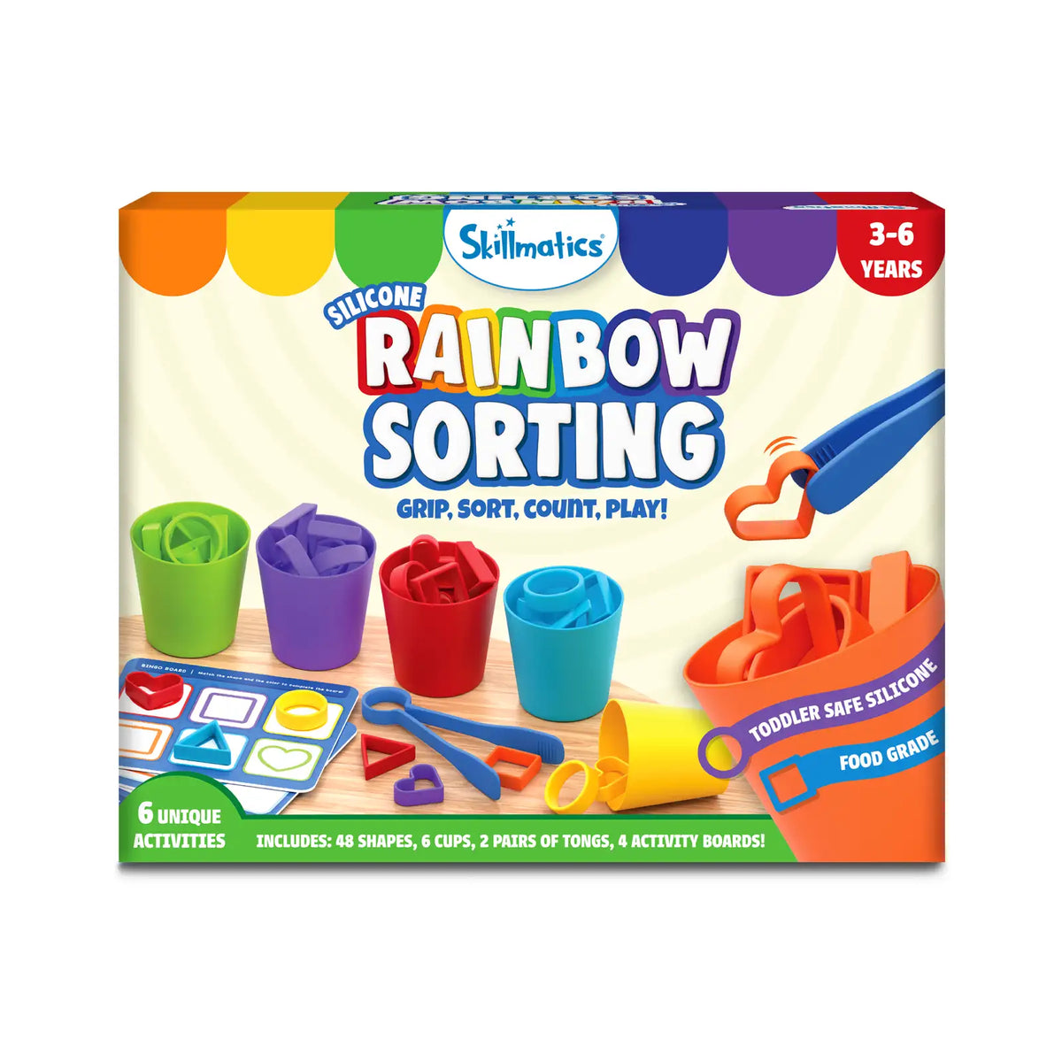 Skillmatics Silicone Rainbow Colour Sorting Toy | Ages 3-6, Counting ...