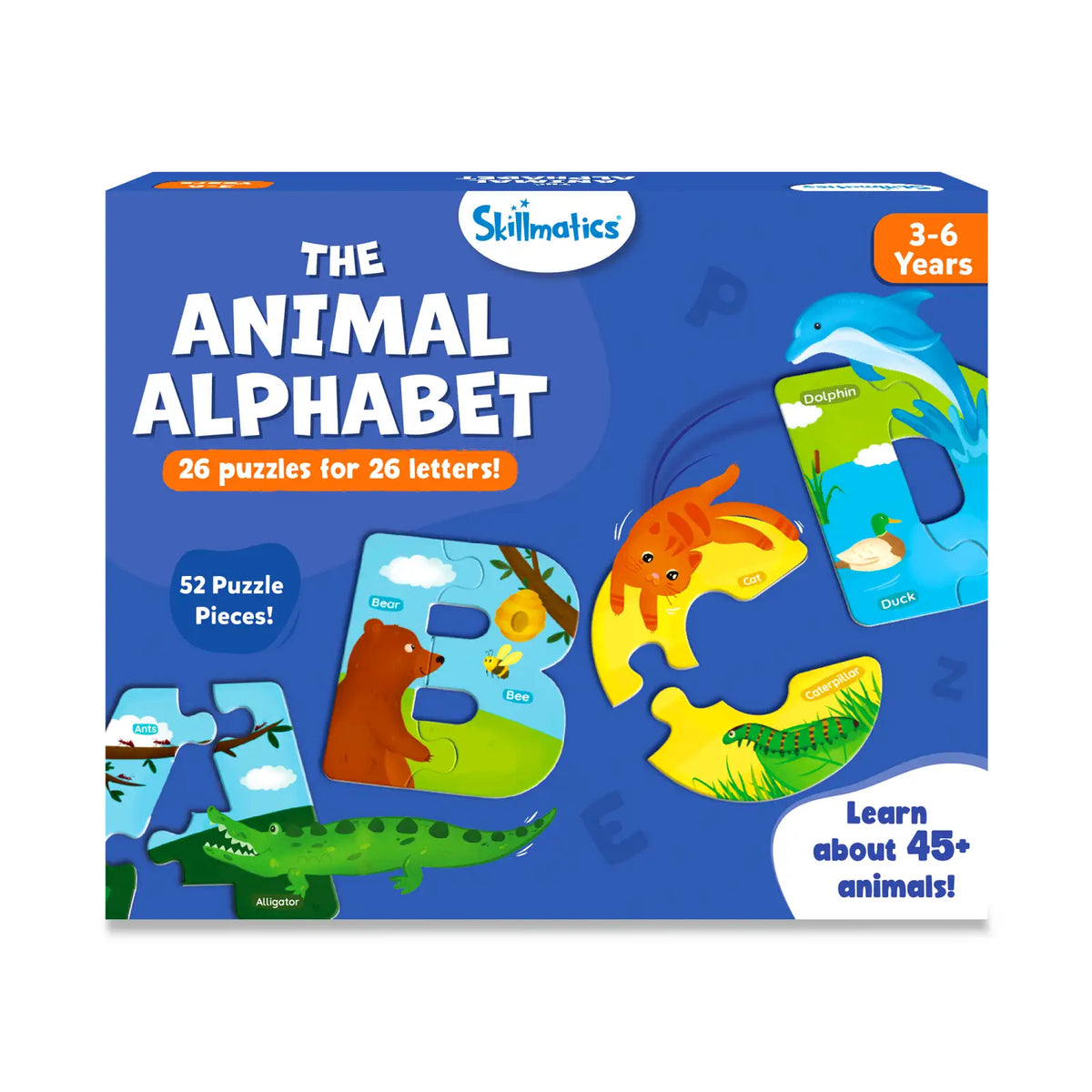 Animal Alphabet Puzzle for Kids | 52 Pieces | Skillmatics India