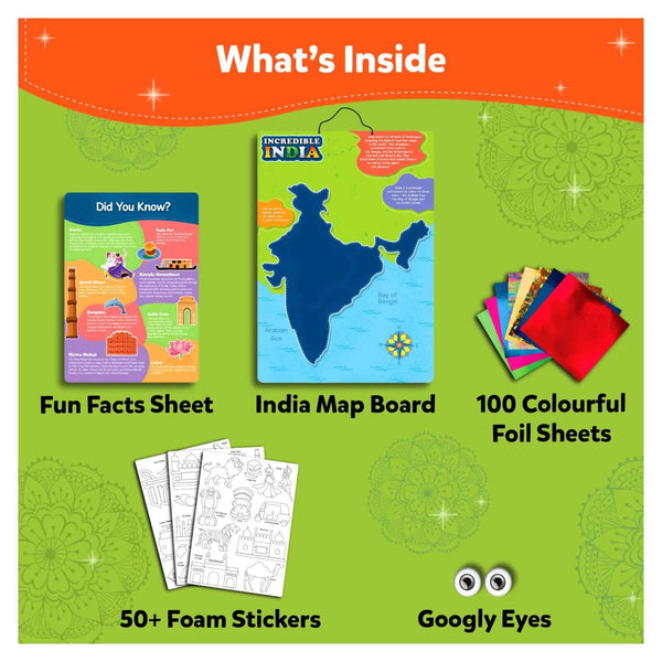 Incredible India Foil Art | Indian Map Craft Kit | Skillmatics