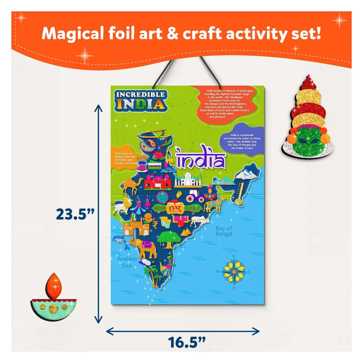 Incredible India Foil Art | Indian Map Craft Kit | Skillmatics ...