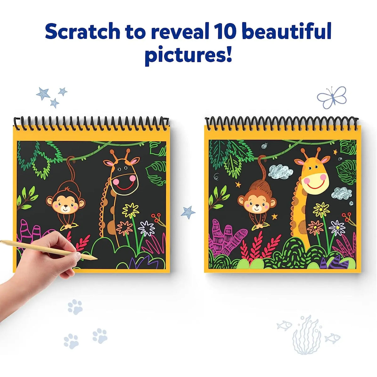 Animal Craft Kit - Scratch Art & Dot It! Sticker Kit | Skillmatics