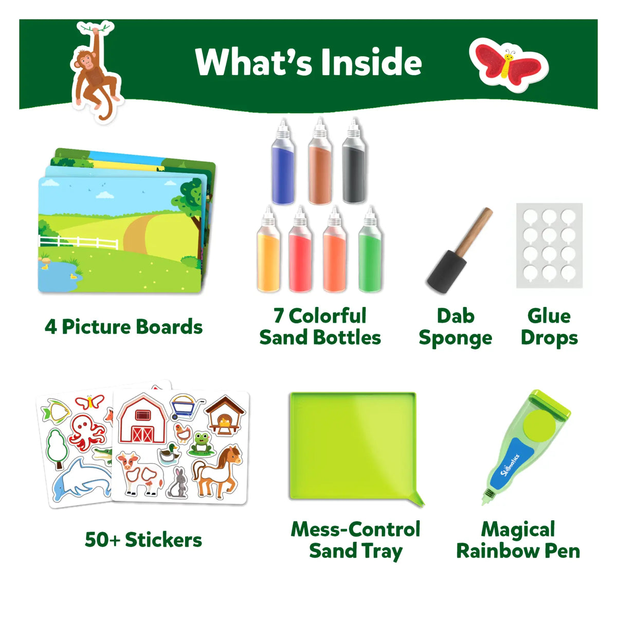 Skillmatics Amazing Animals Sand-Tastic Art Kit | Ages 4-10, Controlled ...