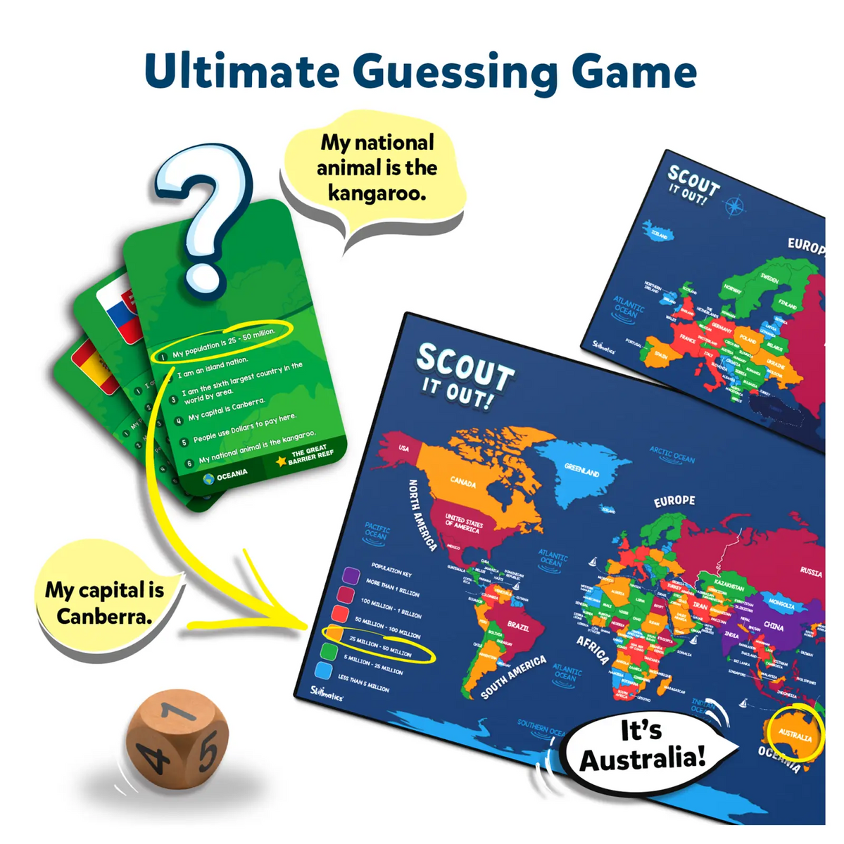 Scout it Out: Countries of The World | Trivia Board Game (ages 7+)