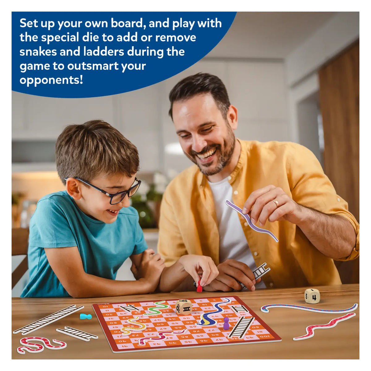 Snakes & Ladders | Magnetic & Customizable Board Game with a Twist (ag