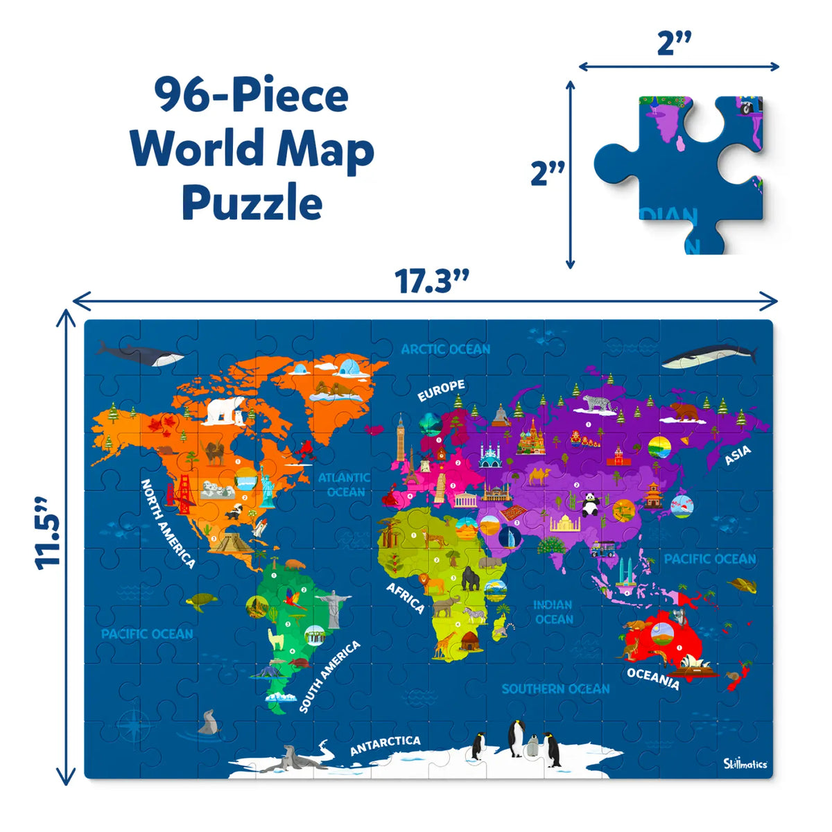World Map Puzzle for Kids | World Map Jigsaw Puzzle | Skillmatics