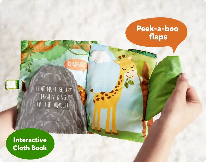 Buy Jungle Themed Interactive Soft Cloth Book For 6 Months+ Kids ...